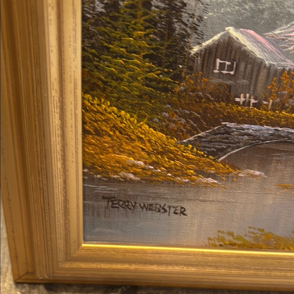 Art | Golden Framed Landscape Art By Terry Webster | Poshmark